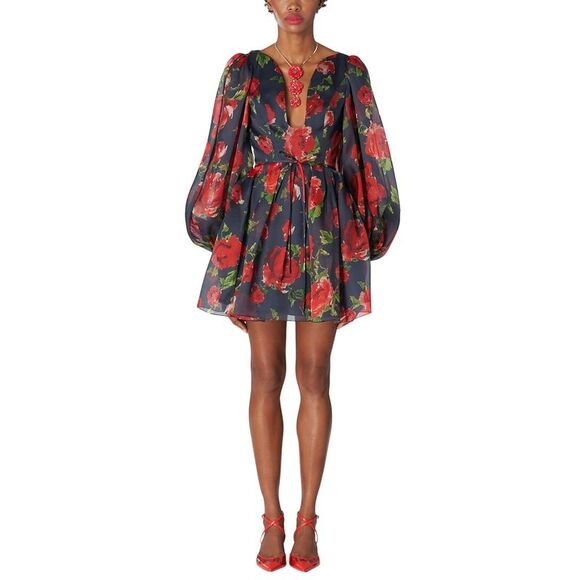 Carolina Herrera | Dresses | Carolina Herrera Balloon Sleeve Deep U ...